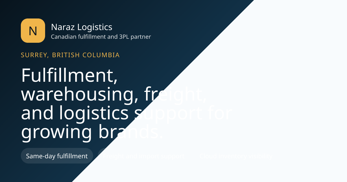Canadian 3PL Fulfillment & Warehousing | Naraz Logistics